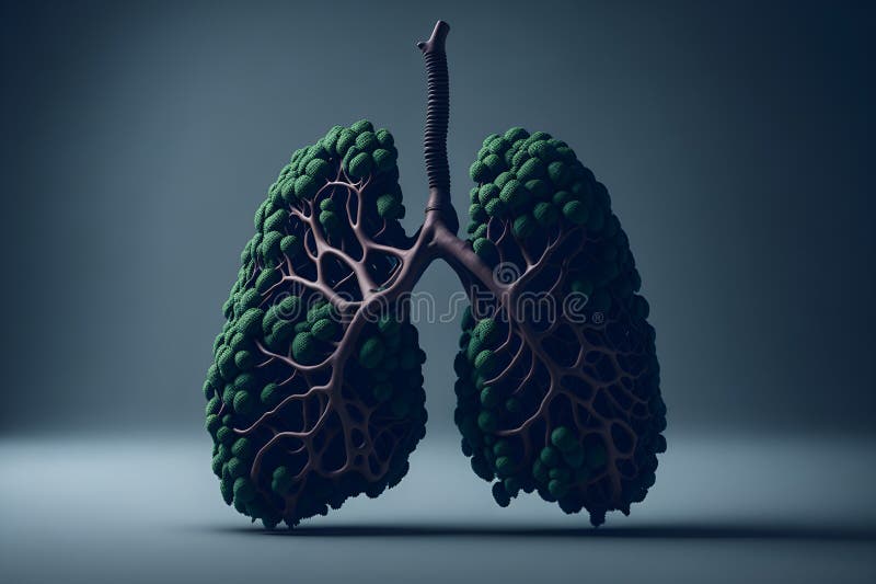 A Computer Generated Image of a Human Lung Stock Illustration ...
