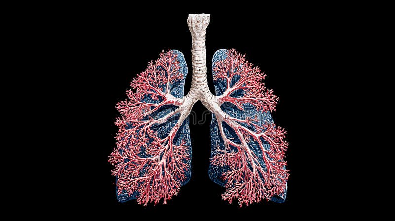 Computer-generated Image of Human Lungs Showing Detailed Anatomical ...
