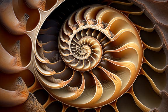 A Computer-generated Image of Internal Details of Sea Shell Stock ...