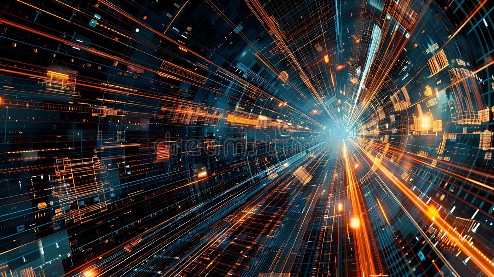 A Computer Generated Image of a Light Tunnel Emanating from the Center ...