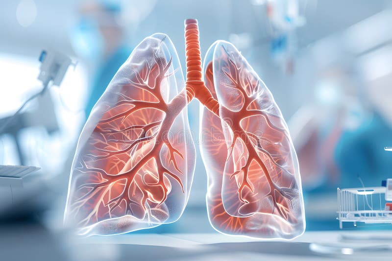 A Computer Generated Image of a Lung in a Laboratory Stock Image ...
