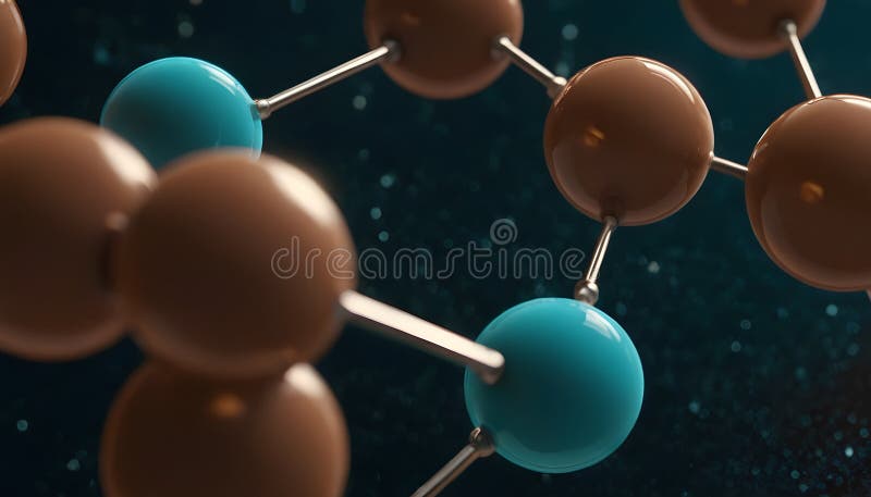 A Computer Generated Image of a Molecular Structure on a Dark ...