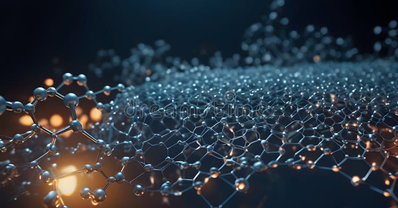 A Computer Generated Image of a Molecular Structure on a Dark ...