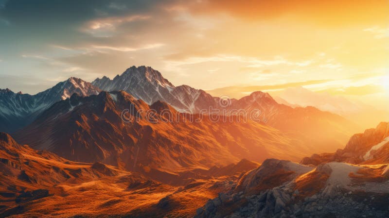 Computer Generated Image of a Mountain Range Stock Illustration ...