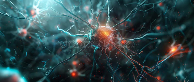 A Computer Generated Image of a Nerve Cell in the Brain Stock Photo ...