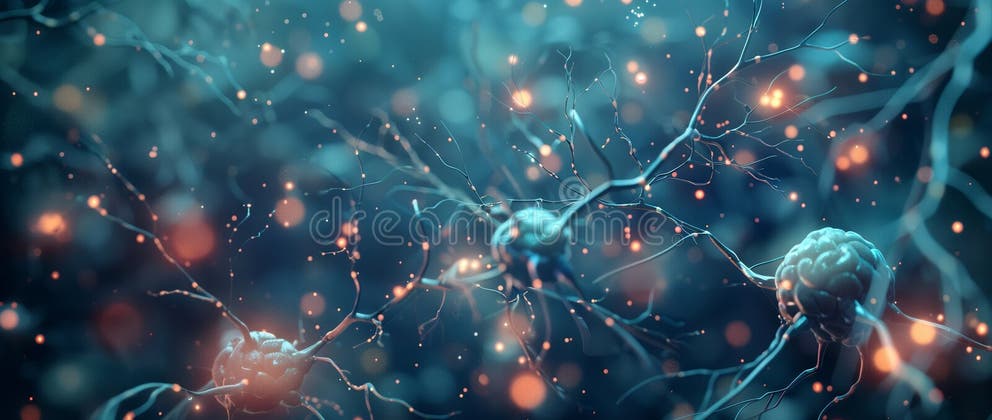 A Computer Generated Image of a Nerve Cell in the Brain Stock Image ...
