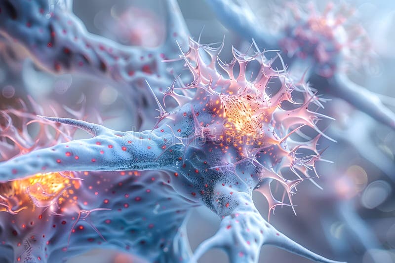 A Computer Generated Image of a Nerve Cell Stock Photo - Image of ...