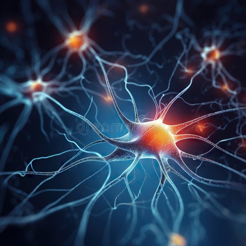 Computer Generated Image of Nerve Cell. Nerve Cells, Also Known As ...