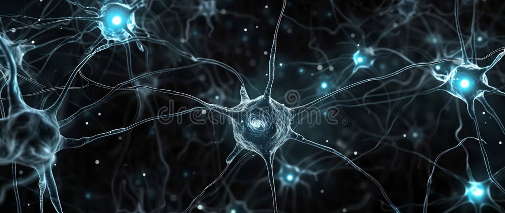 A Computer Generated Image of a Network of Neurons in the Brain Stock ...