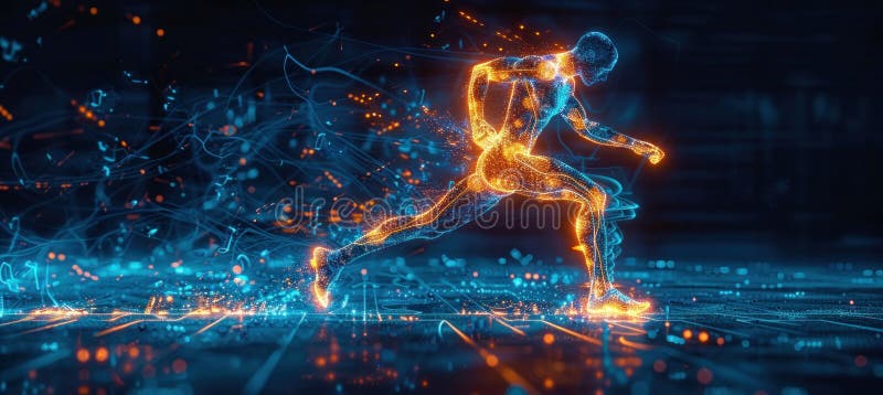 A Computer Generated Image of a Person Running on a Track Stock Image ...