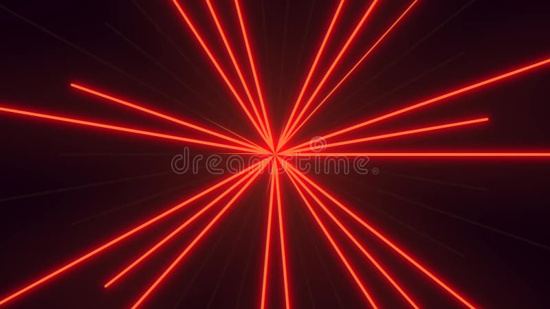 Vibrant Laser Beam with Converging Red Lines Emitting from Center Stock ...