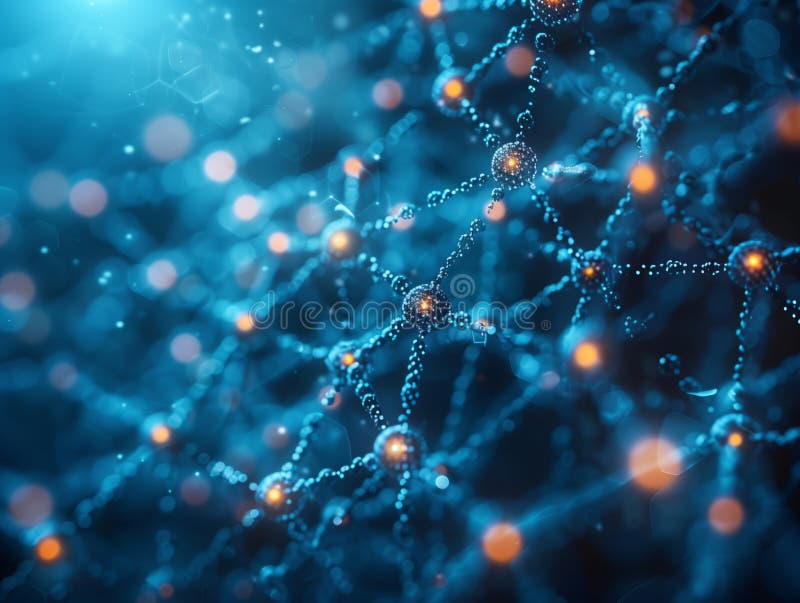 Aqua Pattern of Electric Blue Neurons in Brain Creating a Liquid Sky ...