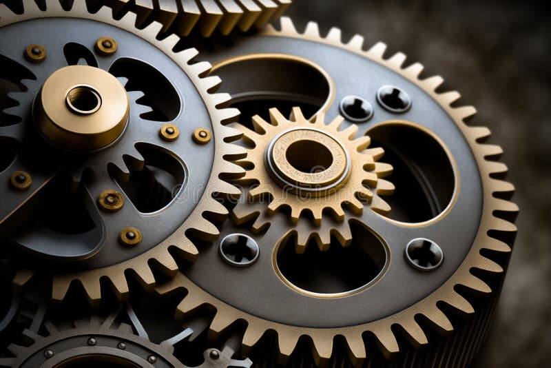 A Computer-generated Image of Retro Metallic Gears Stock Illustration ...