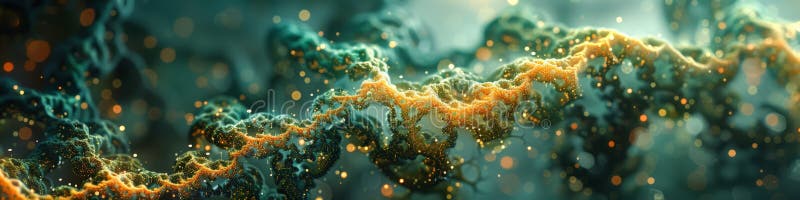 A Computer Generated Image Showing a Detailed DNA Chain Structure Stock ...