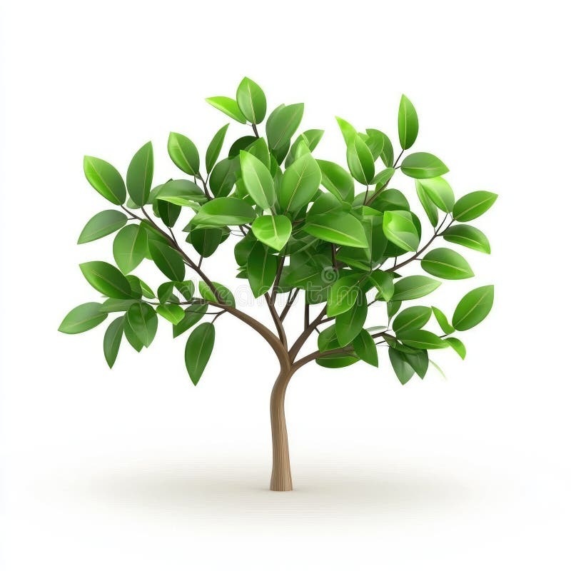 Vibrant Green Sapling: a Lush, Isolated Young Tree on White Background ...