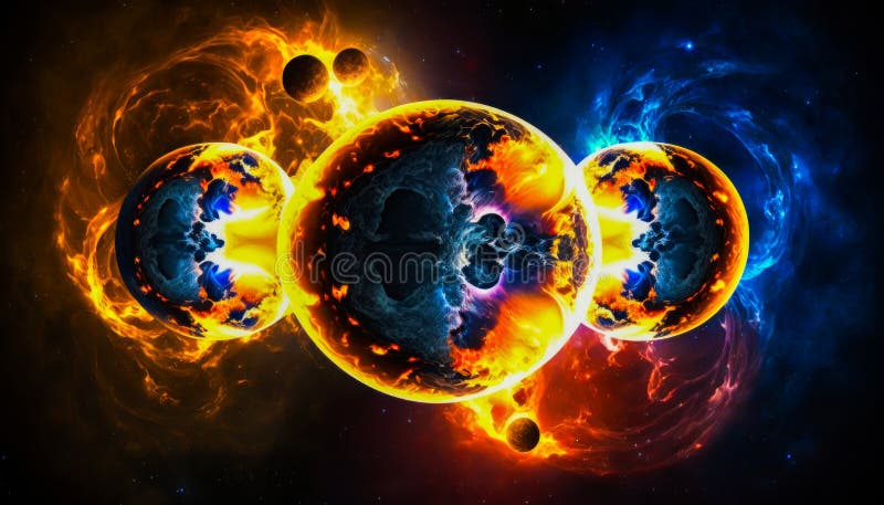 Computer Generated Image of Solar System Generative AI Stock ...