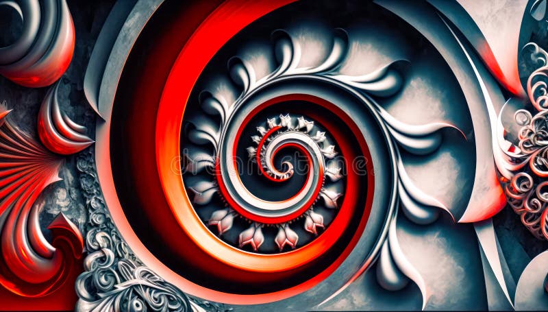 Computer Generated Image of Spiral Design. Generative AI Stock ...
