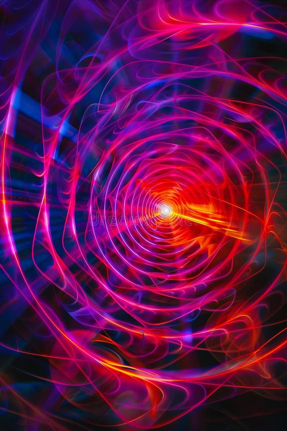 A Computer Generated Image of a Spiral Vortex in Pink and Blue Stock ...
