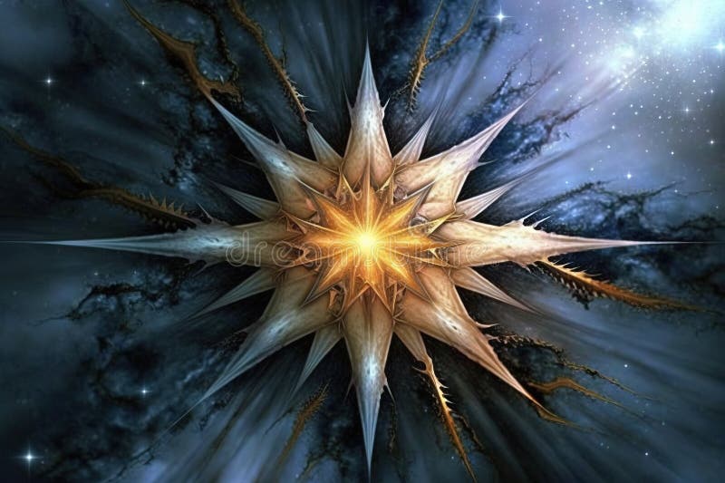 A Computer Generated Image of a Star Surrounded by Stars and Clouds ...