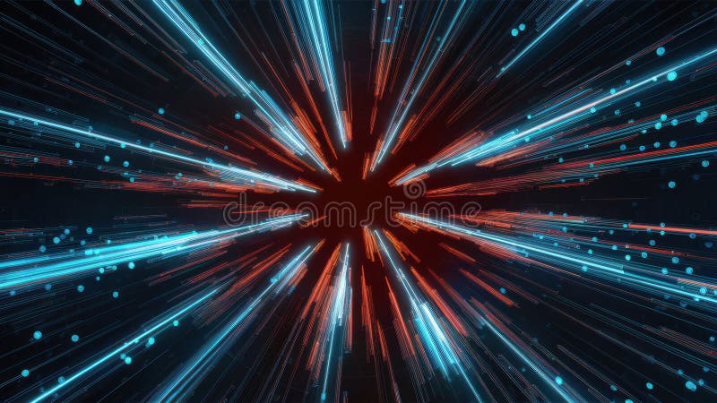 A Computer Generated Image of a Starburst with Blue and Red Lights, AI ...