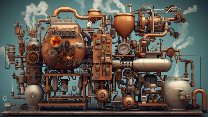 Photo of a Computer-generated Steam Engine, Showcasing the Power and ...