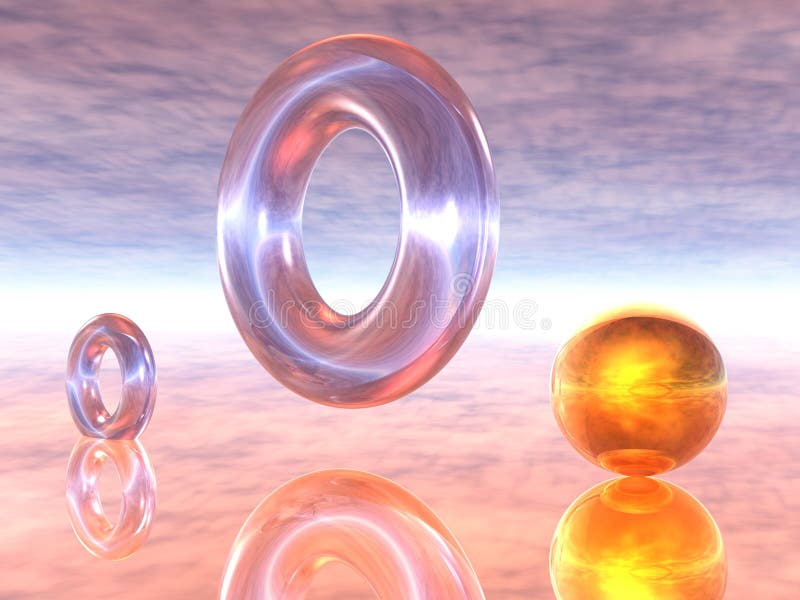 Abstract Background - Rings and Sphere Stock Illustration ...