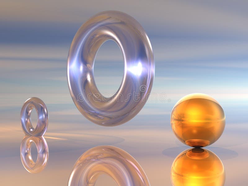 Abstract Background - Rings and Sphere Stock Illustration ...