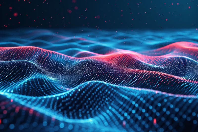 Computer Generated Image of Waves and Dots Stock Illustration ...