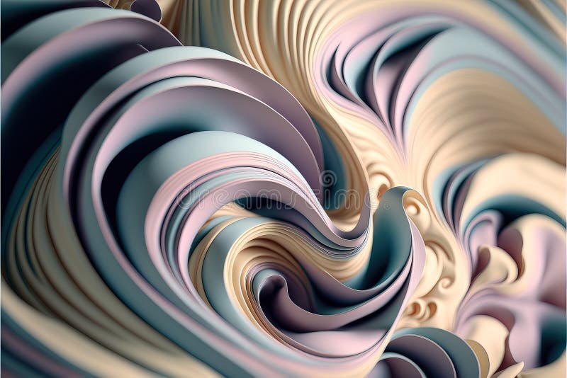 A Computer Generated Image of a Wavy Design in Blue Stock Illustration ...