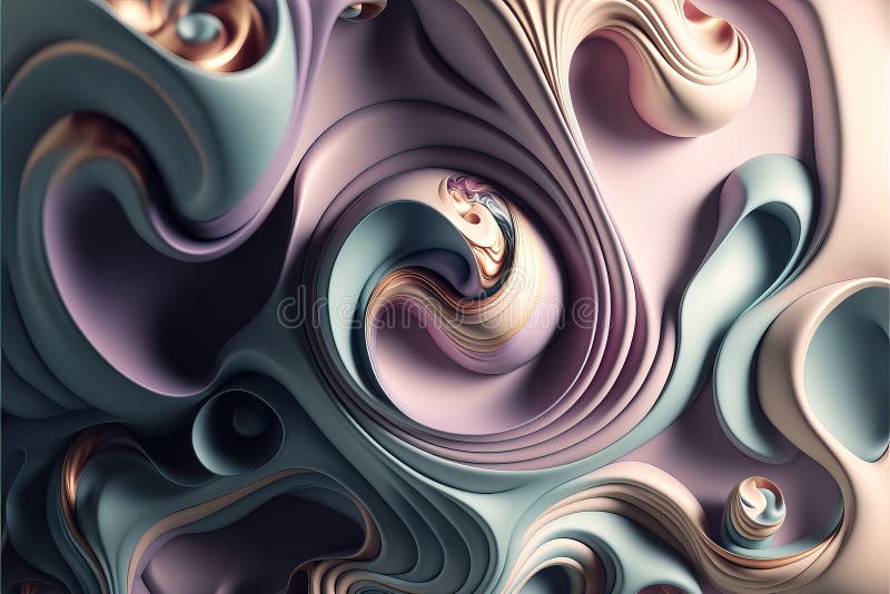 A Computer Generated Image of a Wavy Pattern of Blue Stock Illustration ...