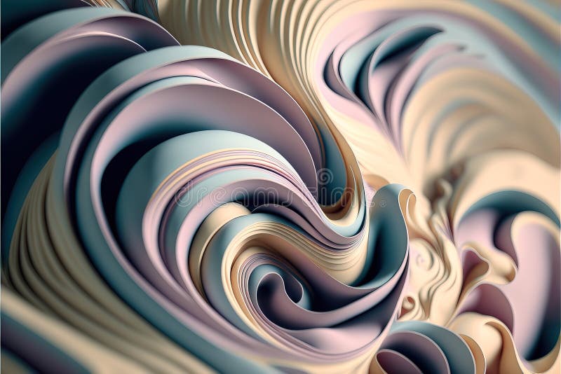 A Computer Generated Image of a Wavy Pattern of Blue Stock Illustration ...