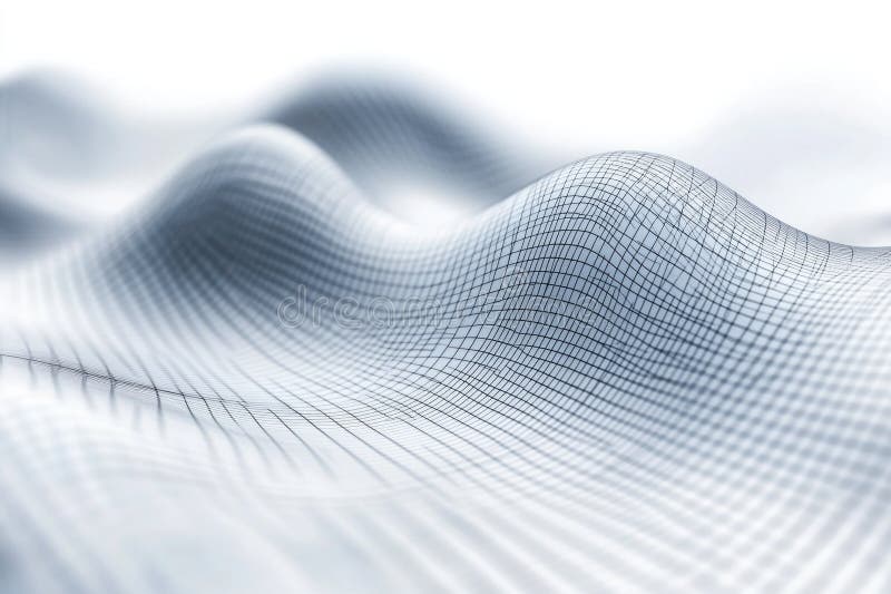 Computer Generated Image Of A Wavy Surface With Abstract Patterns Stock Illustration