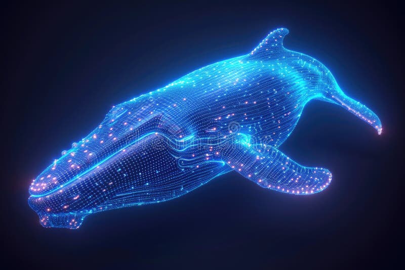 Image of a Whale in the Open Ocean Stock Illustration - Illustration of ...