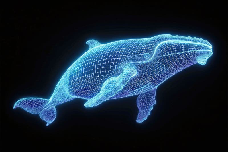 Image of a Whale in the Open Ocean Stock Illustration - Illustration of ...