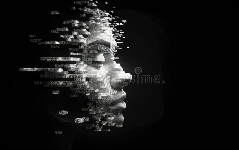 Computer Generated Mans Face with City Background Stock Photo - Image ...