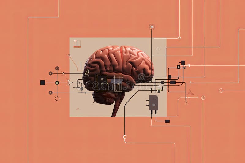 A Computer-generated Minimalist Representation of a Human Brain Showing ...