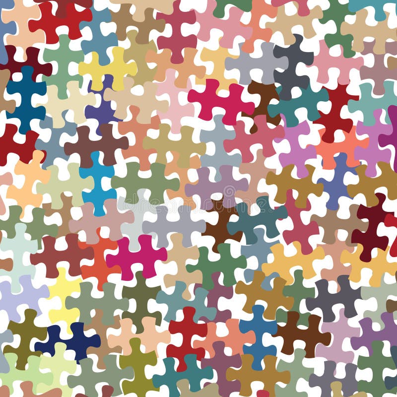 Disheveled Puzzle Pieces Based Colorful Abstract Pattern Stock ...