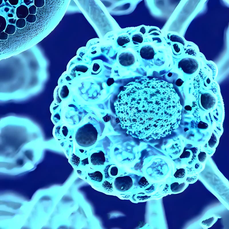 Computer Generated Multiple Virus Bacteria Floating in a Cellular ...