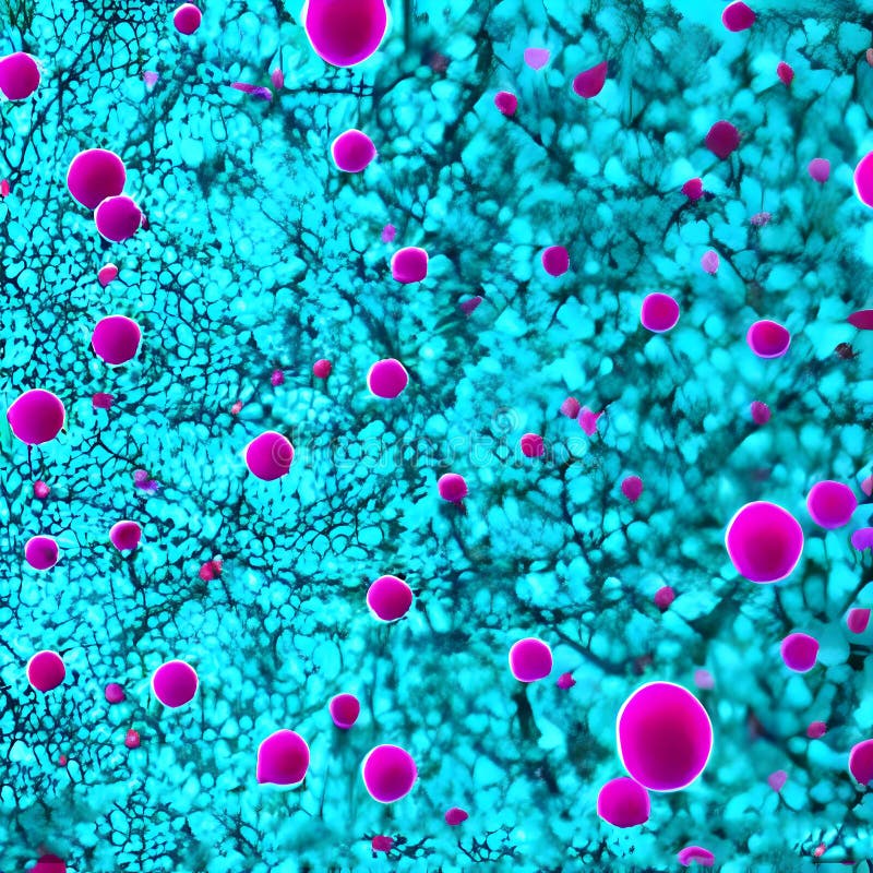 Computer Generated Multiple Virus Bacteria Floating in a Cellular ...