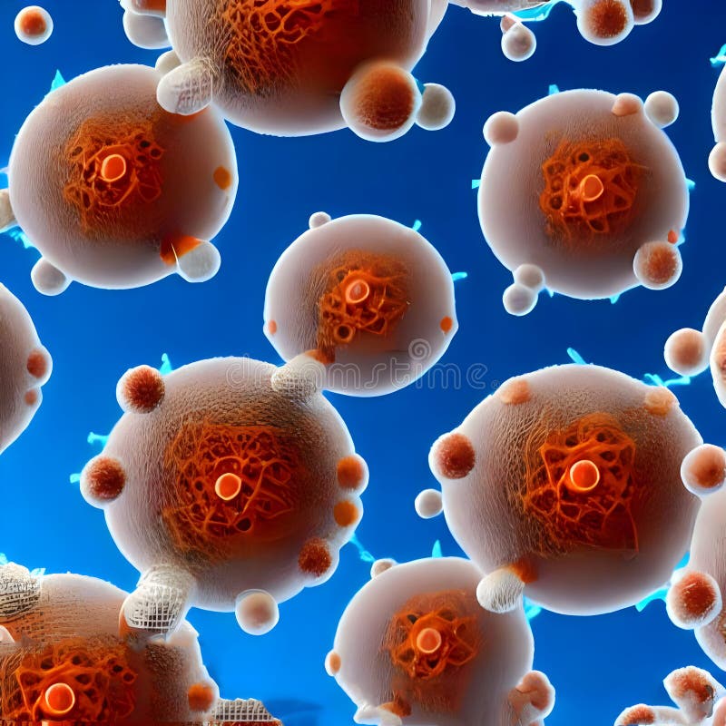 Computer Generated Multiple Virus Bacteria Floating in a Cellular ...