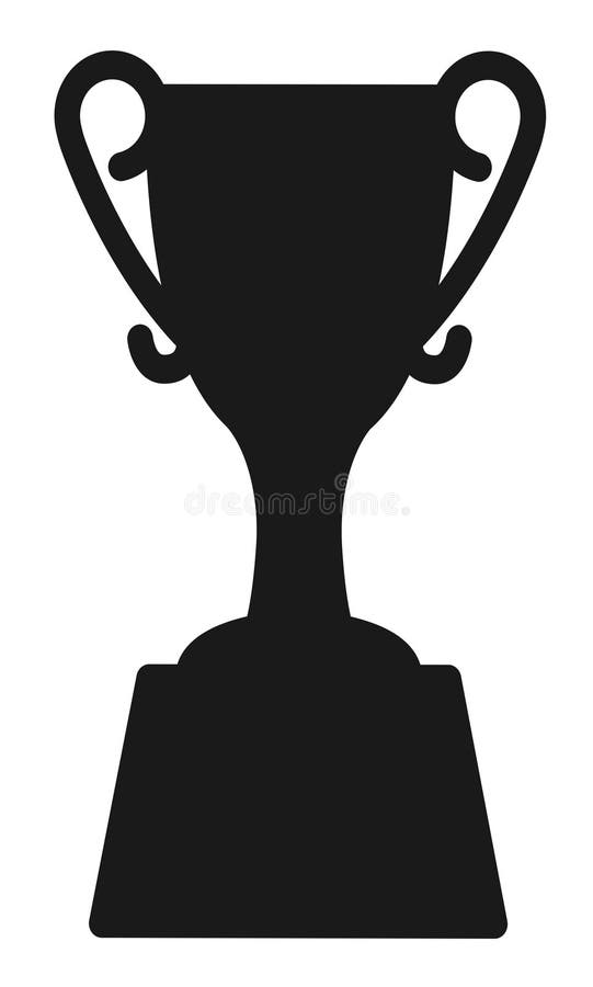 One Single Trophy Prize Award Silhouette Against a White Backdrop Stock ...