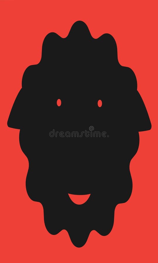 A Single One Monster Face Silhouette Against a Red Backdrop Stock ...