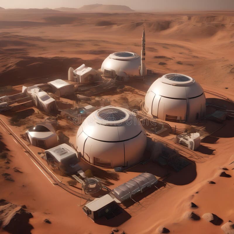 A Computer-generated Simulation of a Future Mars Colony with Self ...