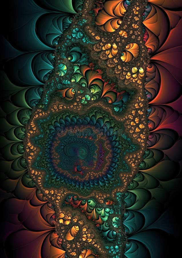 Card Border: Computer Generated Spiral Design Stock Illustration ...