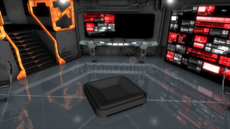 Starship Command Room, Science Fiction Spaceship Control Room. Stock ...