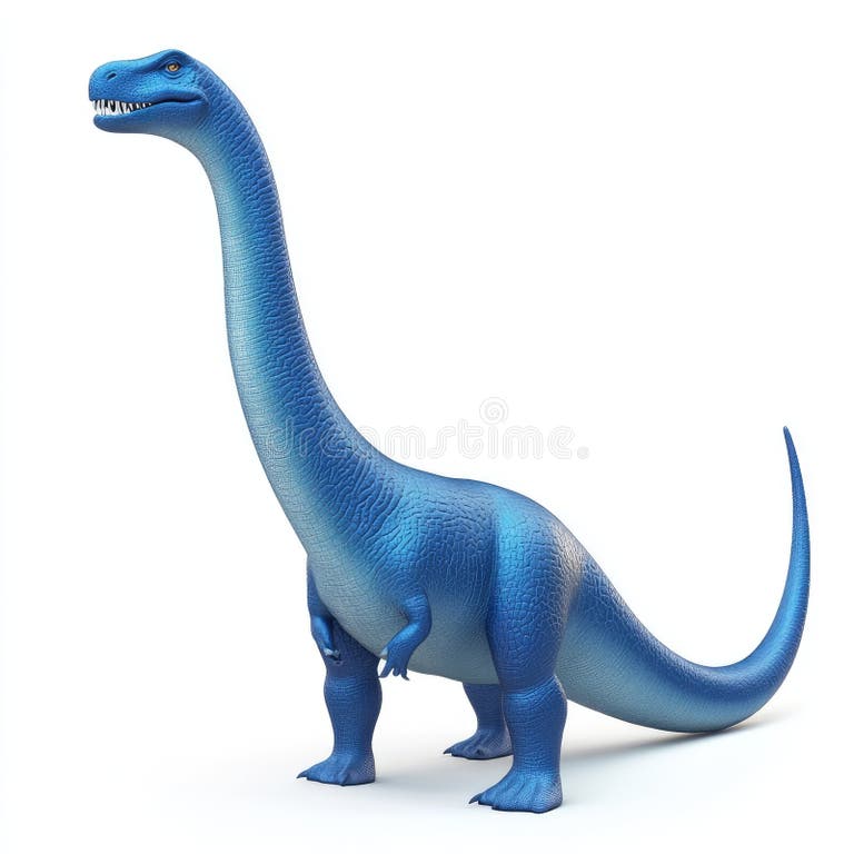 Blue Sauropod Dinosaur, Majestic Prehistoric Creature on White ...