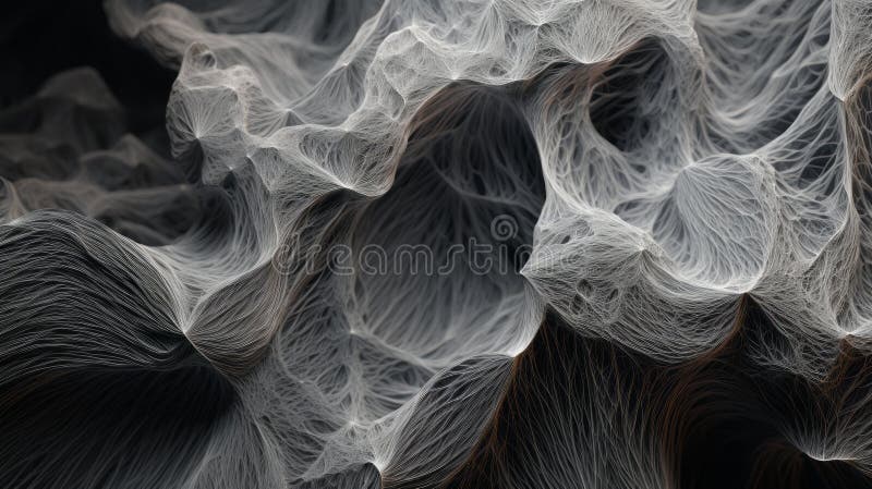 Abstract Fractal Wave Pattern: Tangled Nests in Dark Landscapes Stock ...