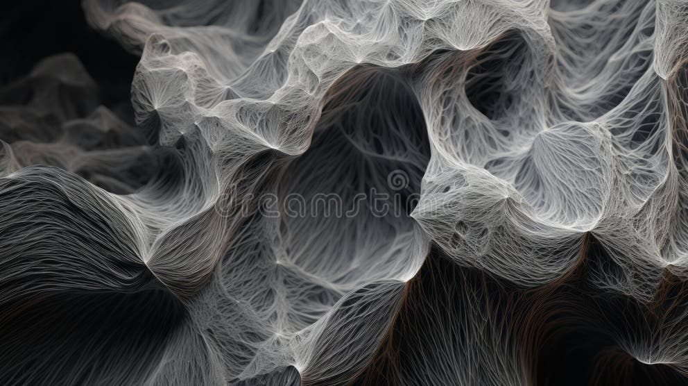 Abstract Fractal Wave Pattern: Tangled Nests in Dark Landscapes Stock ...