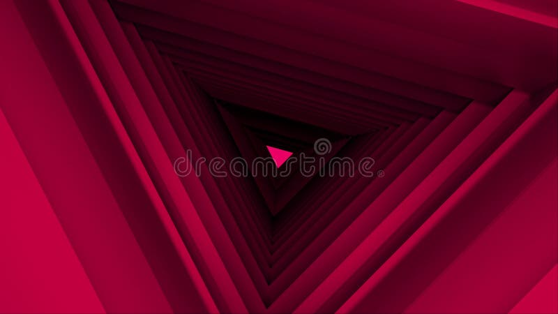 Computer Generated Triangle Tunnel. Space of the Future. 3d Rendering ...