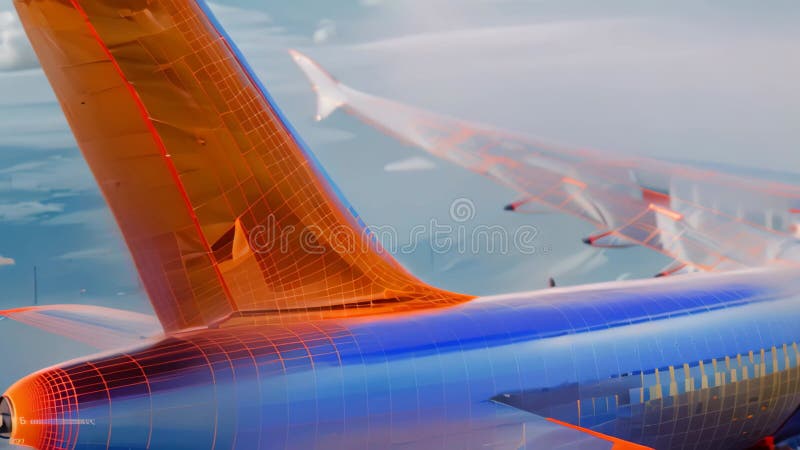 Computer Generated Video of an Airplane Soaring through the Sky ...